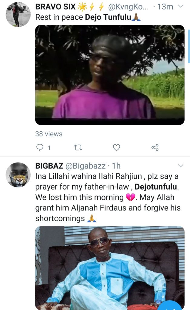 Nollywood mourns as comic actor, Dejo Tunfulu is announced dead ...