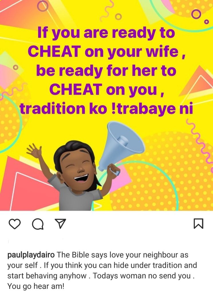 What will happen if you cheat on your wife - Singer Paul Play Dairo ...